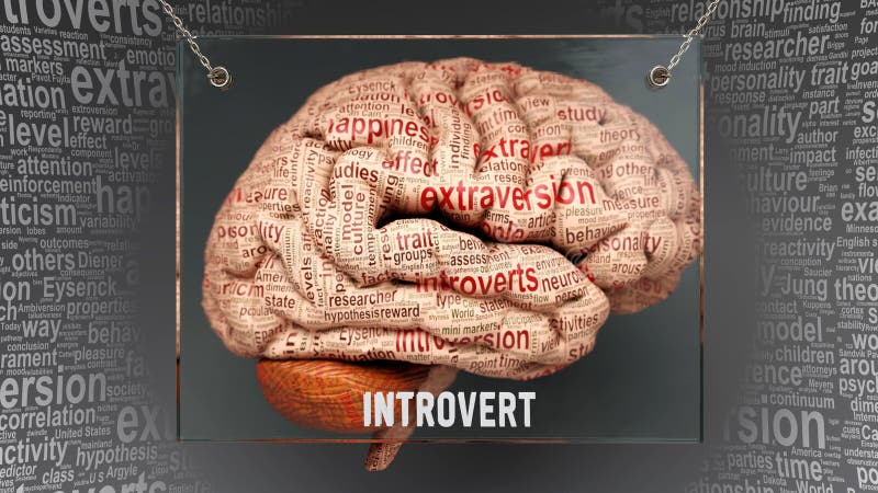 Introvert in human brain stock illustration. Illustration of burden ...