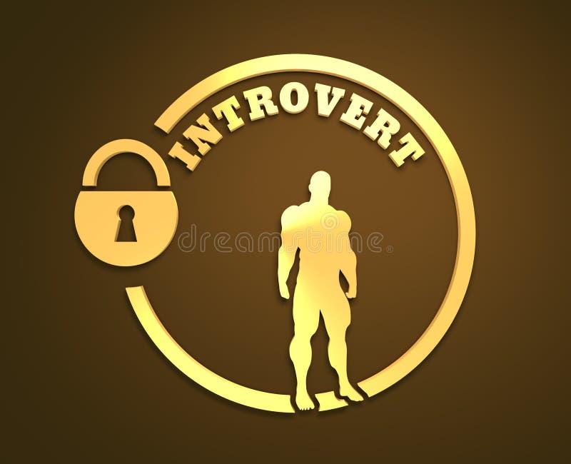 Introvert metaphor icon stock illustration. Illustration of ...