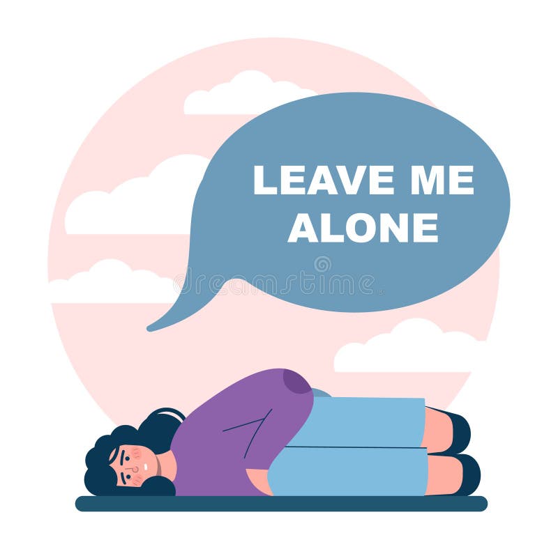 Introverted Person. Antisocial Character Prefers To Spend Time Stock ...