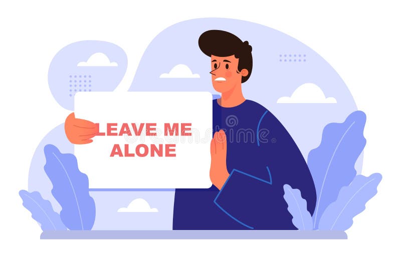 Introverted Person. Antisocial Character Prefers To Spend Time Alone ...