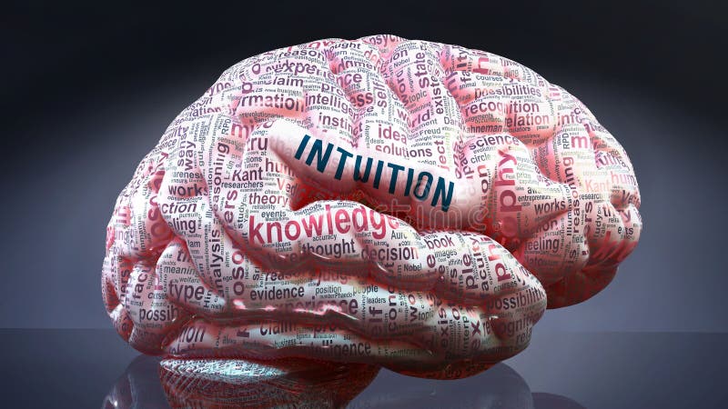 Intuition and a Human Brain Stock Illustration - Illustration of ideas ...