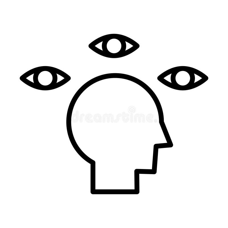 Intuition. Vector Illustration. the Third Eye in Hand-drawn Style ...