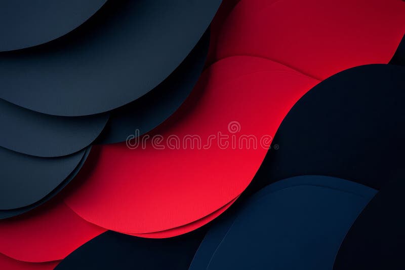 Intuitive 3D Red Flowing Waves on Dark Background. Digital Data ...