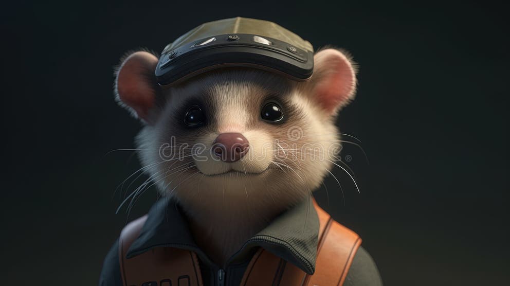 Intuitive Ferret Engineer, Digital Art Illustration, Generative AI ...