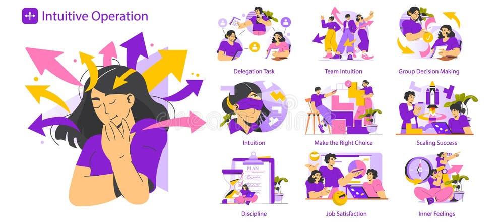 Intuitive Operation. Flat Vector Illustration Stock Vector ...