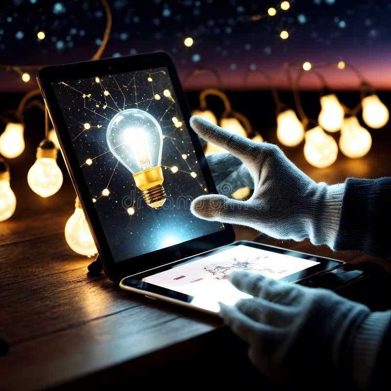 Intuitive Tech in Ambient Light Stock Image - Image of creativity, cozy ...