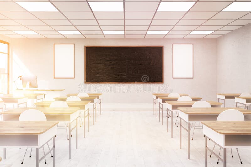 Tableau Noir Dans La Salle De Classe Illustration Stock - Illustration ...