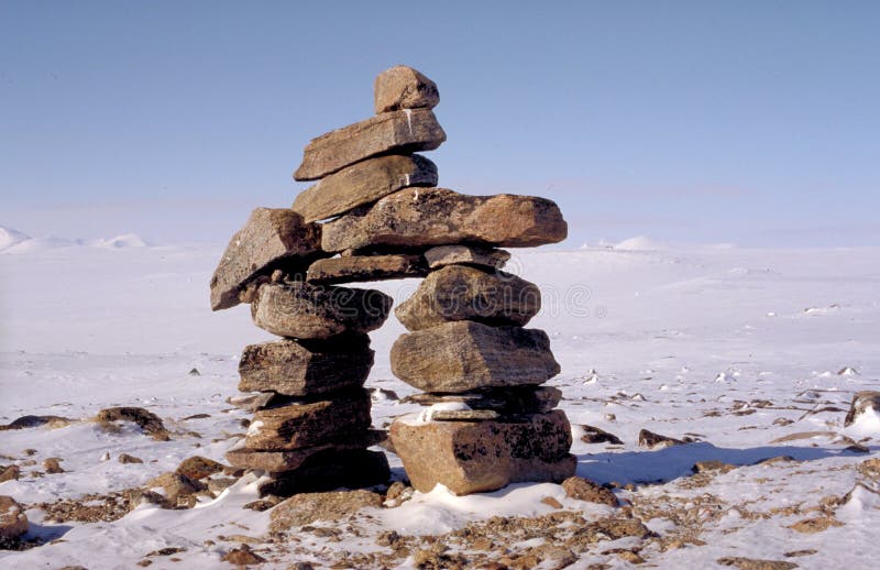 Inuit monument stock image. Image of pole, polar, penguins - 749253