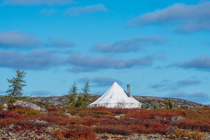 Inuit Tent Captured in Wilderness, Surrounded by Vegetation Stock Photo ...
