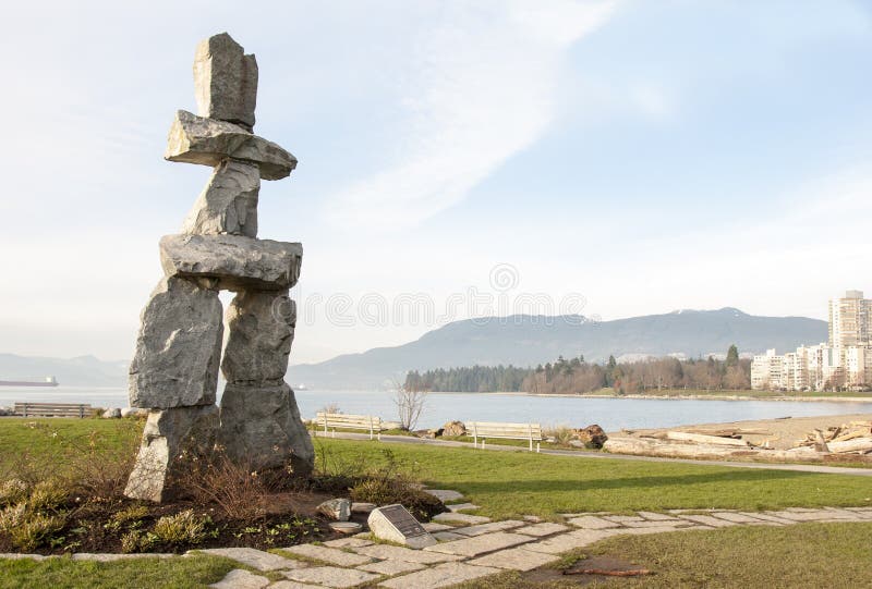 Inukshuk - Vancouver, Canada Photo stock - Image du statut, inuit: 5092986