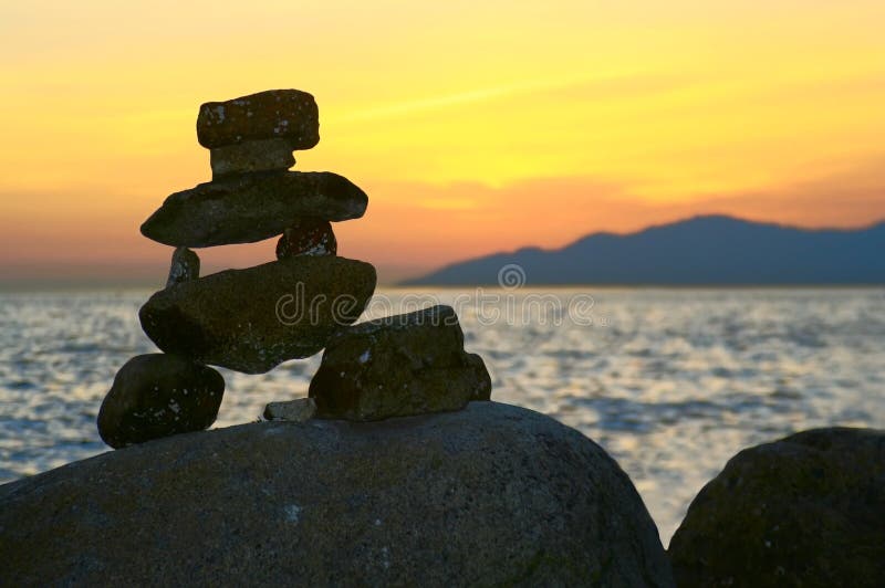 Inukshuk stock photo. Image of path, field, depth, culture - 1181308