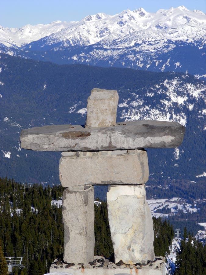 Inukshuk, Canada stock photo. Image of summit, park, mountain - 3315602