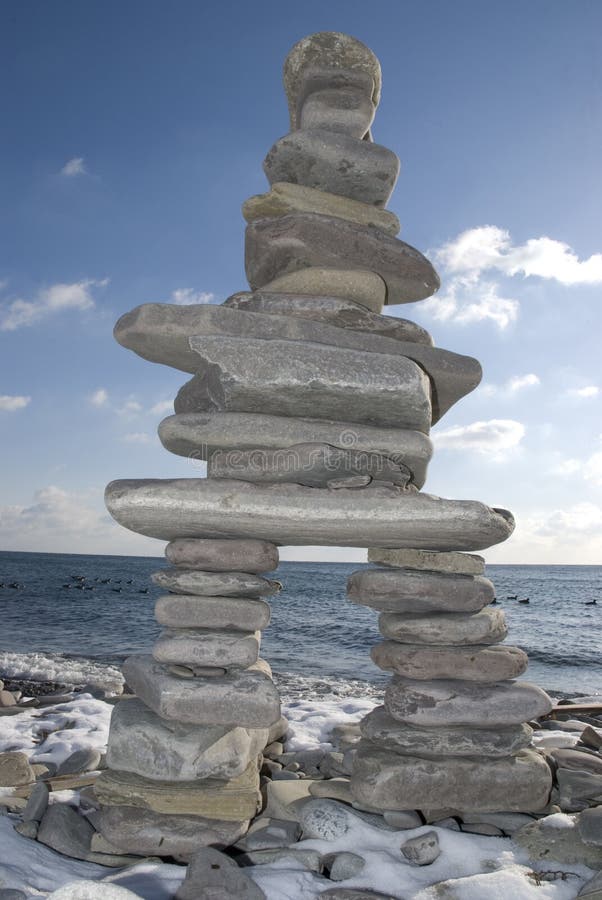 Inuit Inukshuk stock photo. Image of north, canada, cove - 20967352