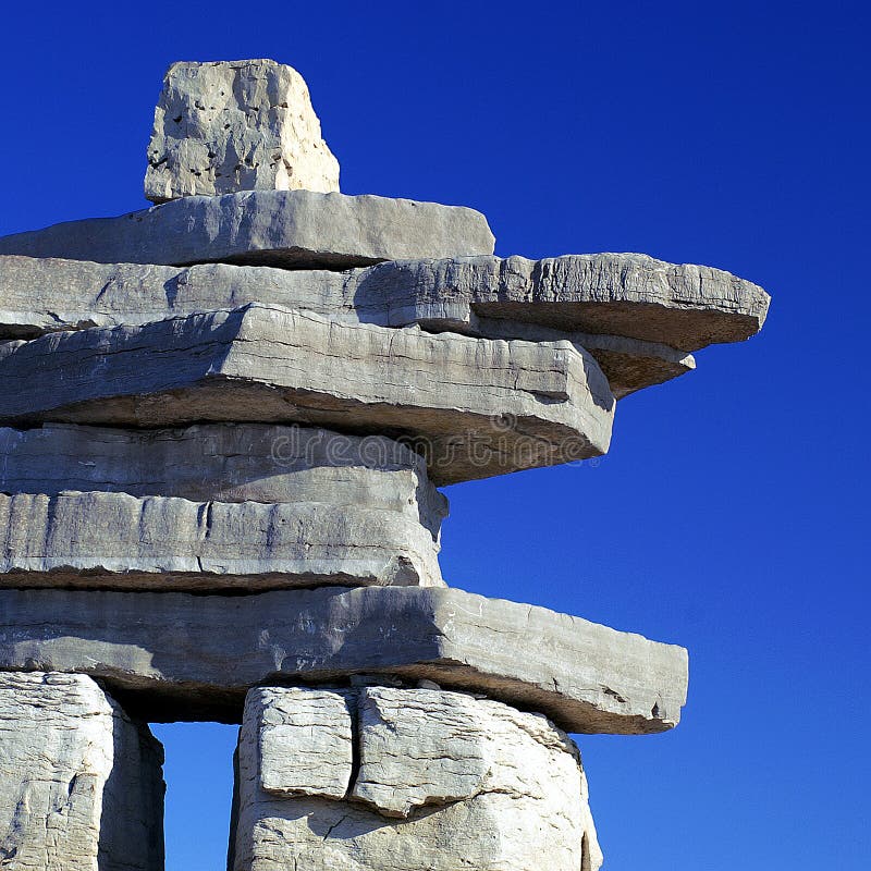 Inukshuk stock image. Image of marker, travellers, tundra - 4676961