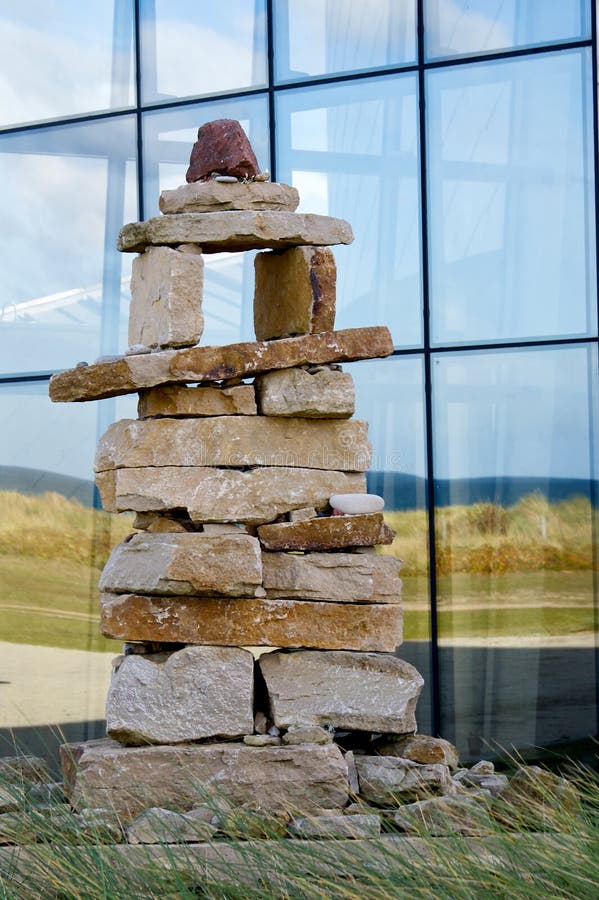 Inukshuk stock image. Image of stone, france, statue, courseulles - 7337547