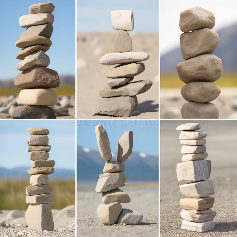 Inukshuk Cairns stock illustration. Illustration of wood - 278781208