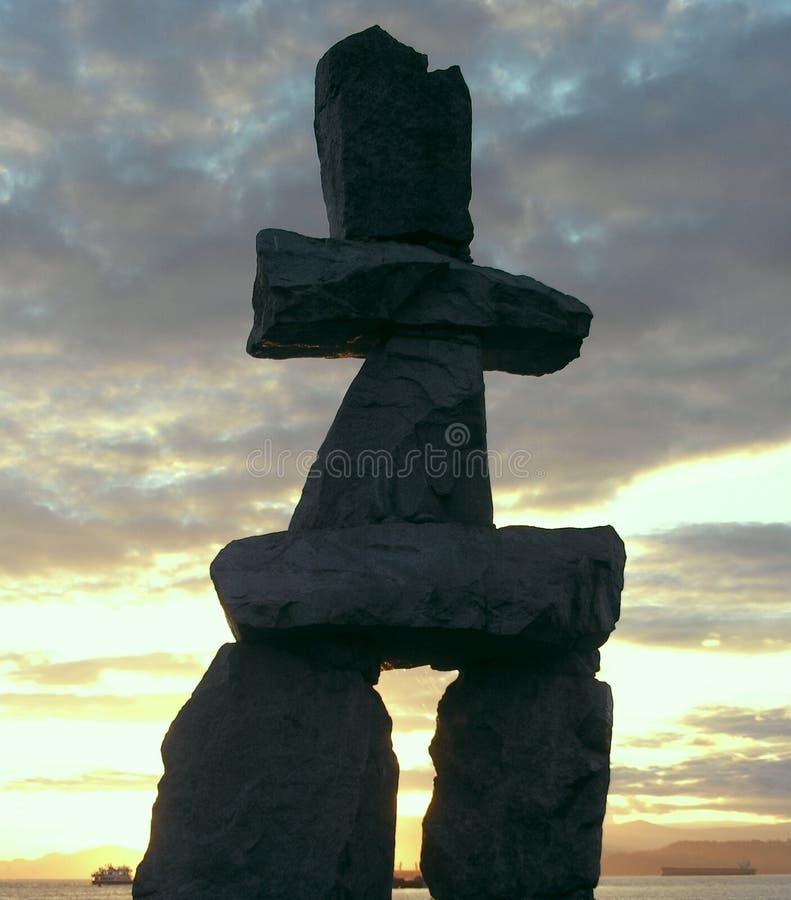 Inukshuk, Canada stock photo. Image of mountain, symbol - 5263376