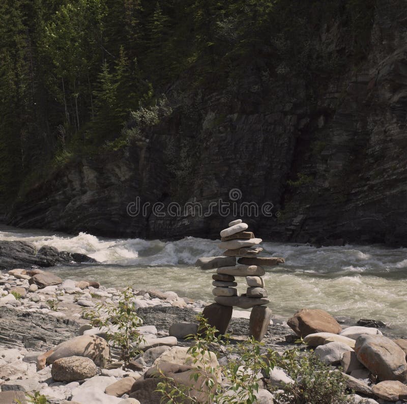 Inukshuk stock photo. Image of formation, river, outdoors - 38615764