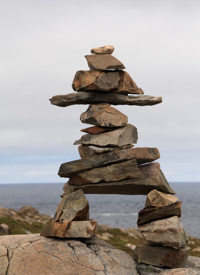 Inuit monument stock image. Image of pole, polar, penguins - 749253