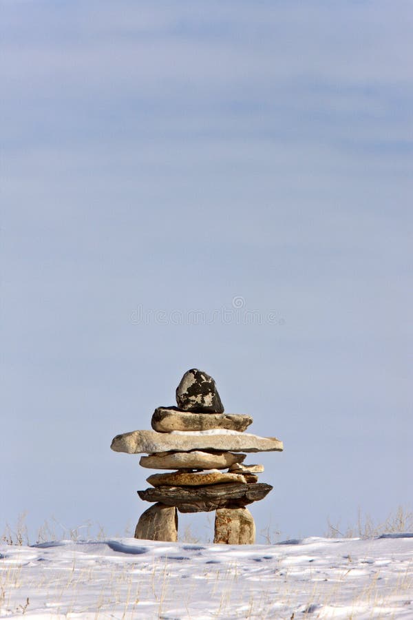 Inukshuk, Canada stock photo. Image of summit, park, mountain - 3315602