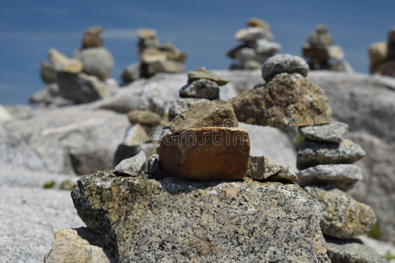 Many Stone Inukshuks Stock Photos - Free & Royalty-Free Stock Photos ...