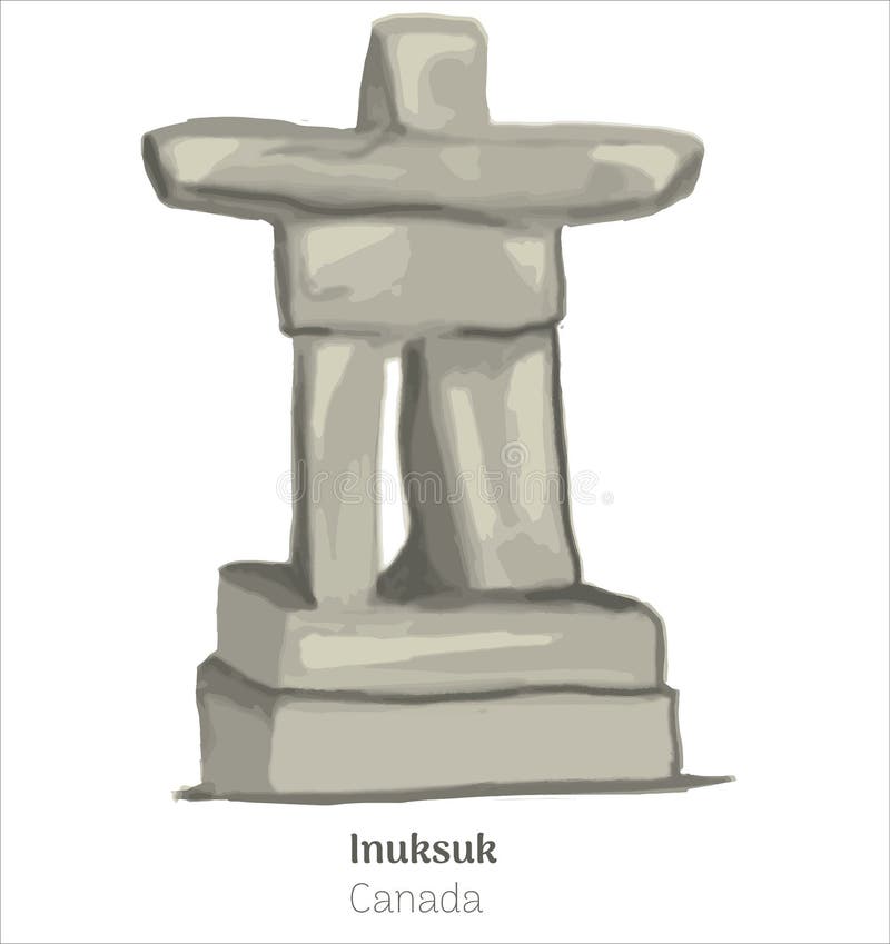 Inuksuk Canada Hand Drawing Vector Illustration Stock Vector ...