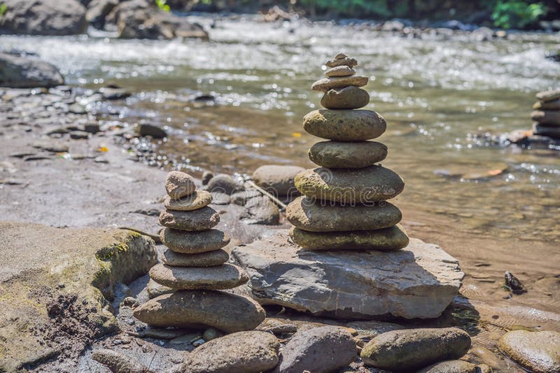 Inuksuk Native Rock Pile in a Creek Stock Image - Image of beach, park ...