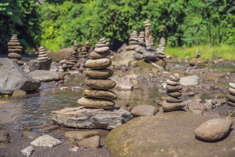 Inuksuk Native Rock Pile in a Creek Stock Photo - Image of relaxation ...