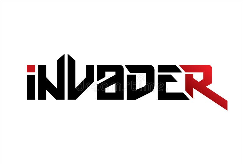 Invader Typography Design Vector Stock Vector - Illustration of attack ...