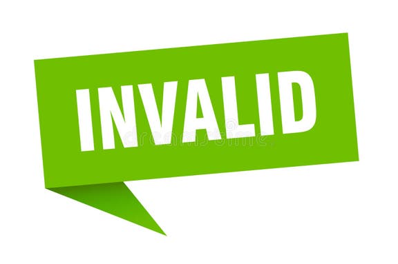 Invalid Banner. Invalid Speech Bubble Stock Vector - Illustration of ...