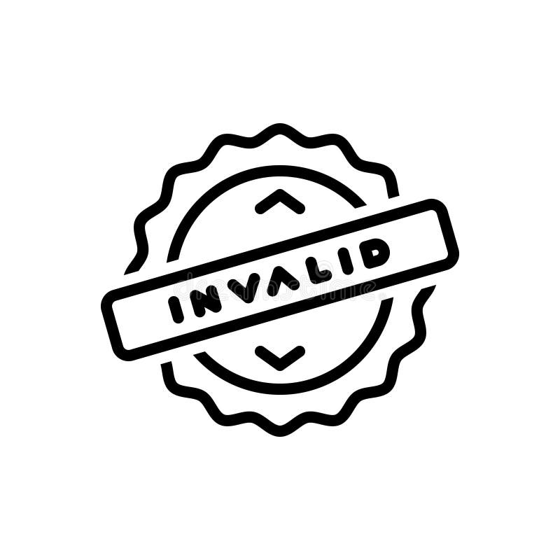 Black Line Icon for Invalid, Risk and Interface Stock Vector ...