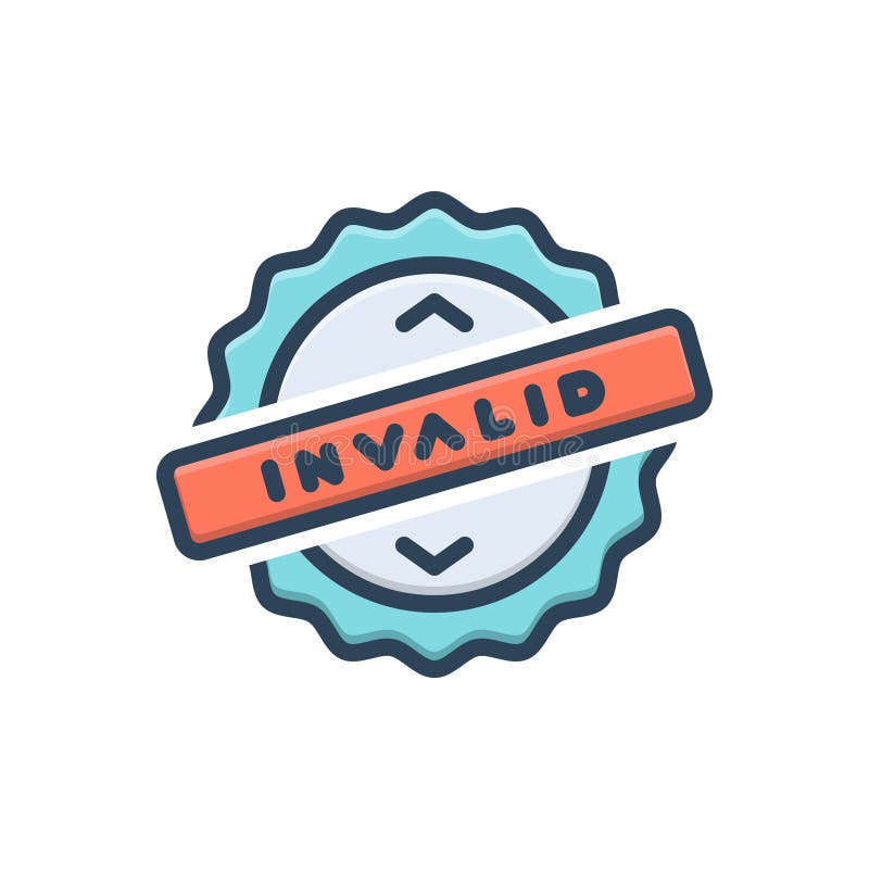Color Illustration Icon for Invalid, Risk and Interface Stock ...