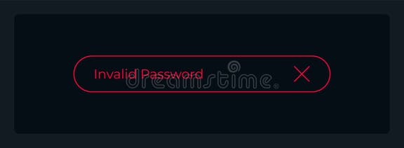 Invalid Password UI Element Template Stock Vector - Illustration of ...