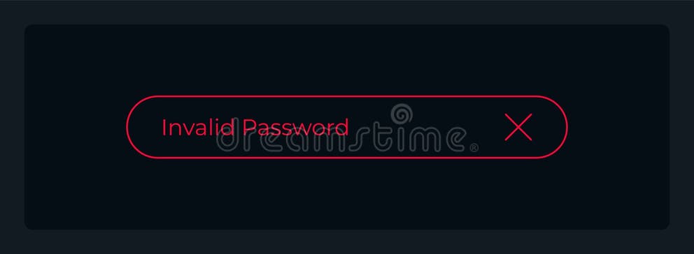 Invalid Password UI Element Template Stock Vector - Illustration of sign, register: 264689790
