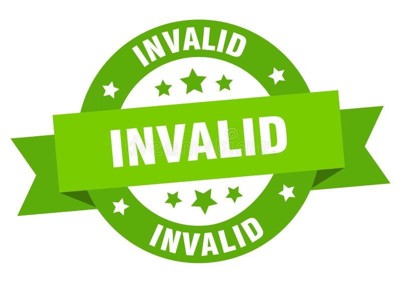 Invalid Round Ribbon Isolated Label. Invalid Sign Stock Vector ...