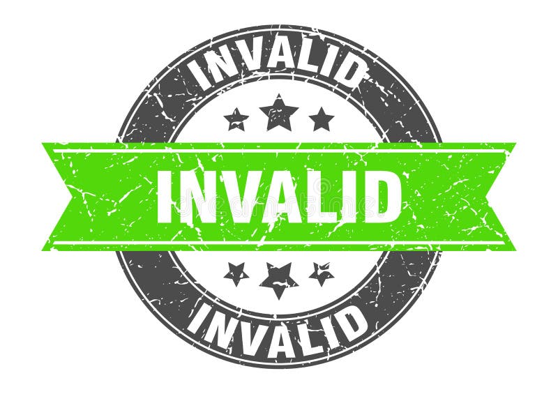 Invalid Round Ribbon Isolated Label. Invalid Sign Stock Vector ...