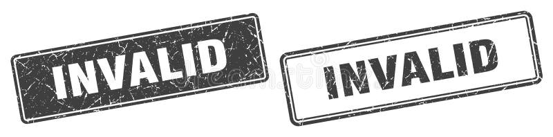Invalid Stamp Set. Invalid Square Grunge Sign Stock Vector ...
