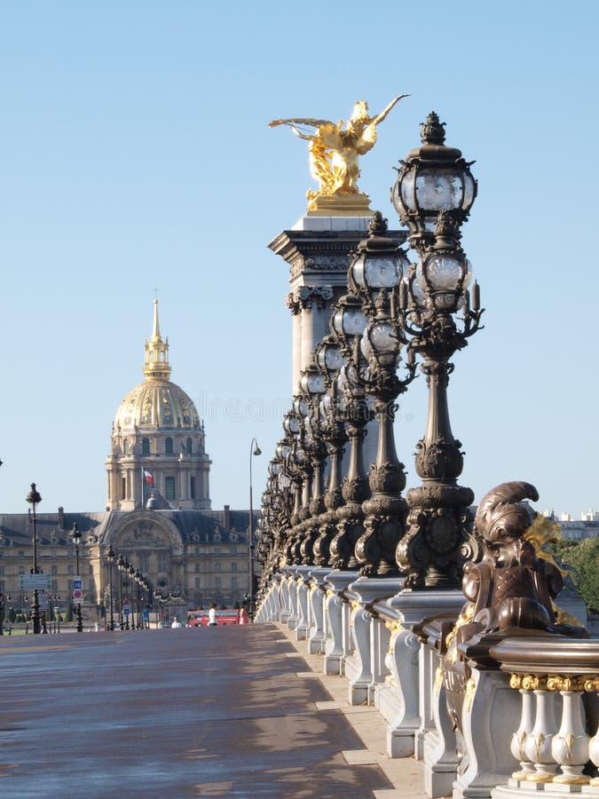 The Invalides from the Alexander III Bridge, Paris Stock Image - Image ...