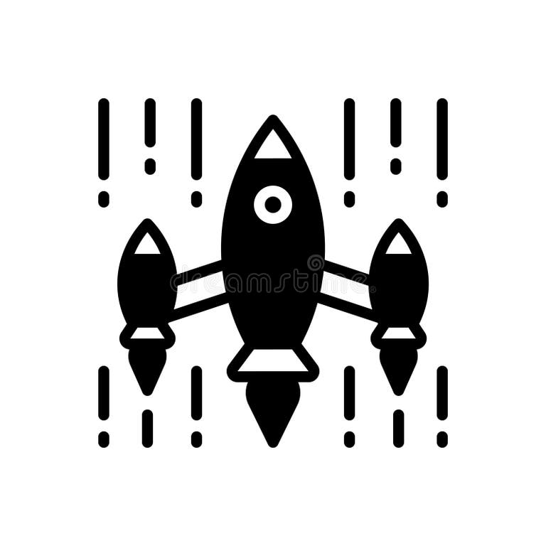Black Solid Icon for Invasion, Attack and Aggression Stock Vector ...