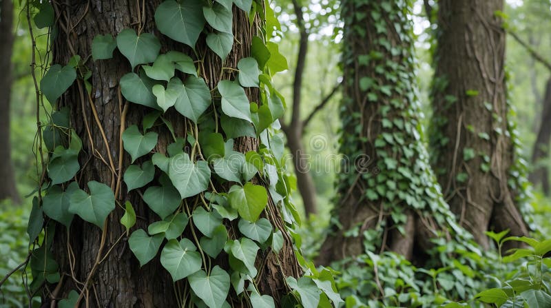 Invasive Vines Affecting Trees in a Forested Area Reflecting Climate ...