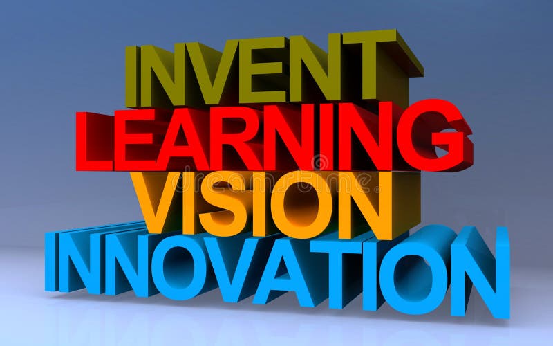 Invent Learning Vision Innovation on Blue Stock Illustration ...