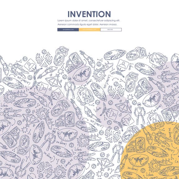 Invention Doodle Website Template Design Stock Vector - Illustration of ...