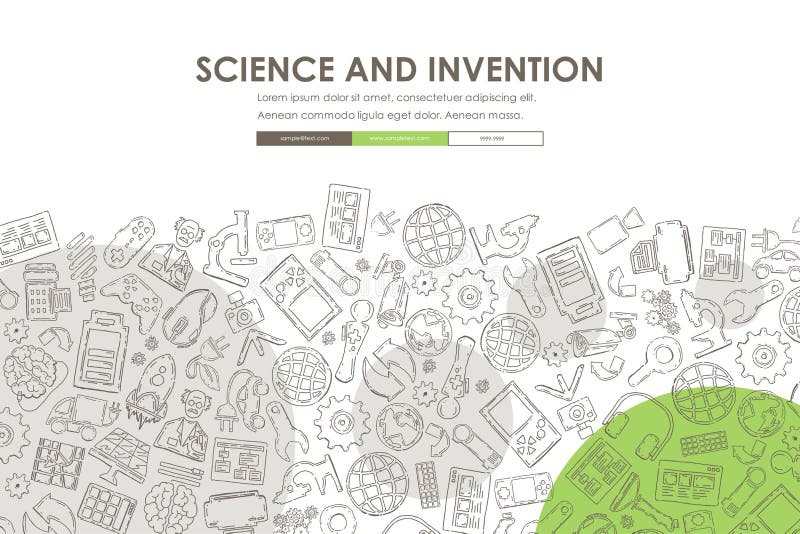 Invention Doodle Website Template Design Stock Vector - Illustration of ...