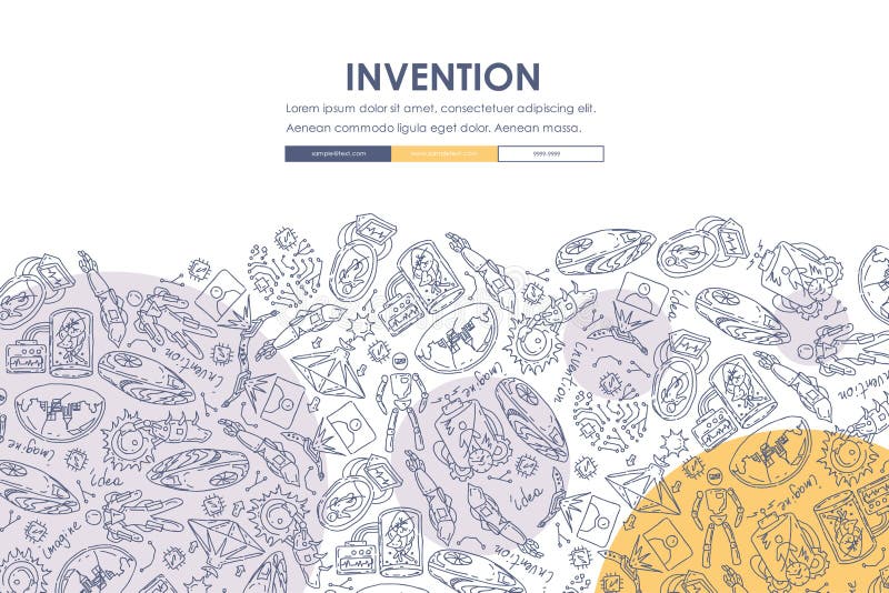 Invention Doodle Website Template Design Stock Vector - Illustration of ...