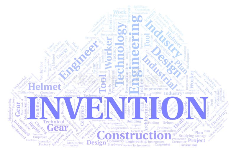 Invention Typography Word Cloud Create with the Text only Stock ...