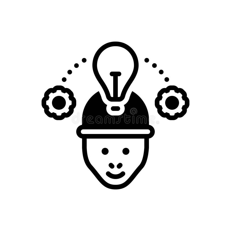Black Solid Icon for Inventor, Idea and Designer Stock Illustration ...