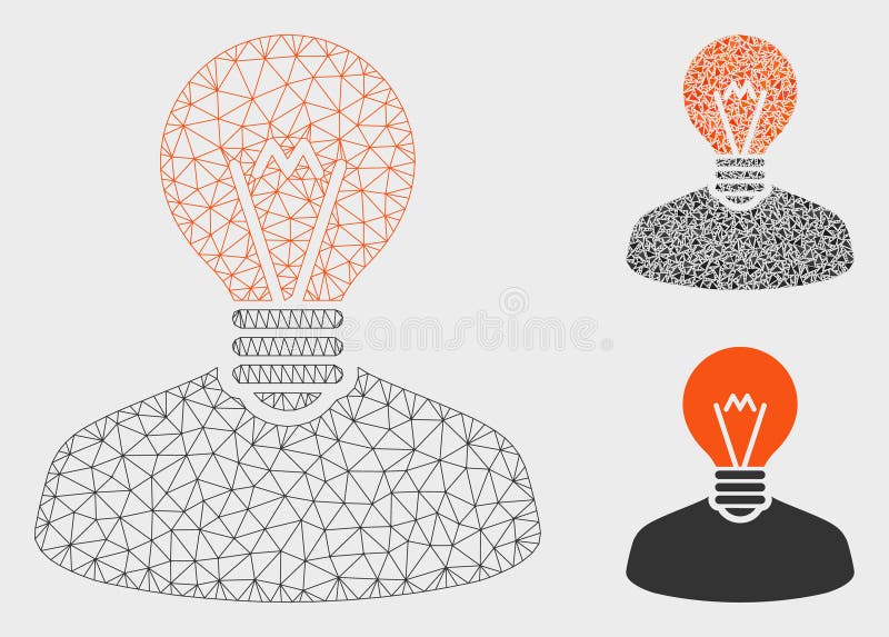 Inventor Vector Mesh Wire Frame Model and Triangle Mosaic Icon Stock ...