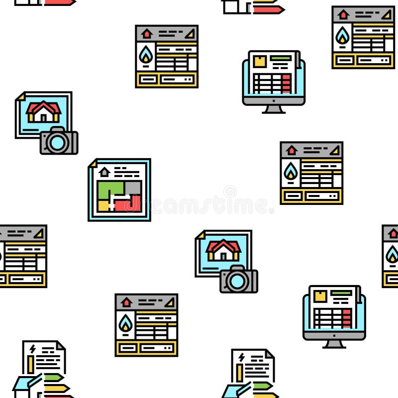 Inventory Analytics and Report Vector Seamless Pattern Stock ...
