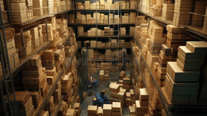 Inventory boxes stacked stock illustration. Illustration of boxes ...