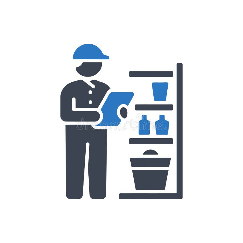 Inventory Check Worker Icon Stock Illustration - Illustration of ...